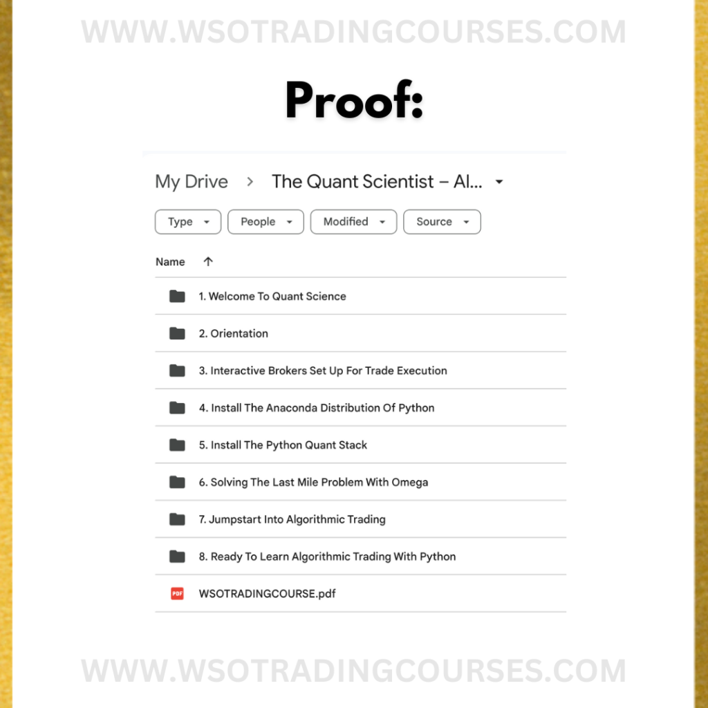 The Quant Scientist: Algorithmic Trading System 2.0 – Course – WSO ...